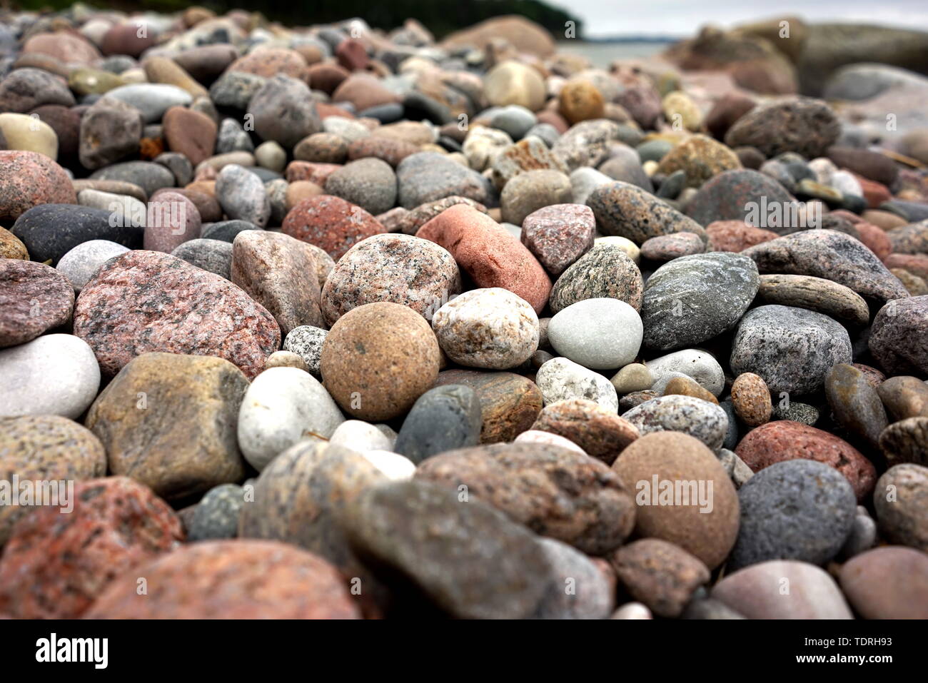 Decorative Round Stones, Abstract Smooth Round Pebbles on a Beach ...
