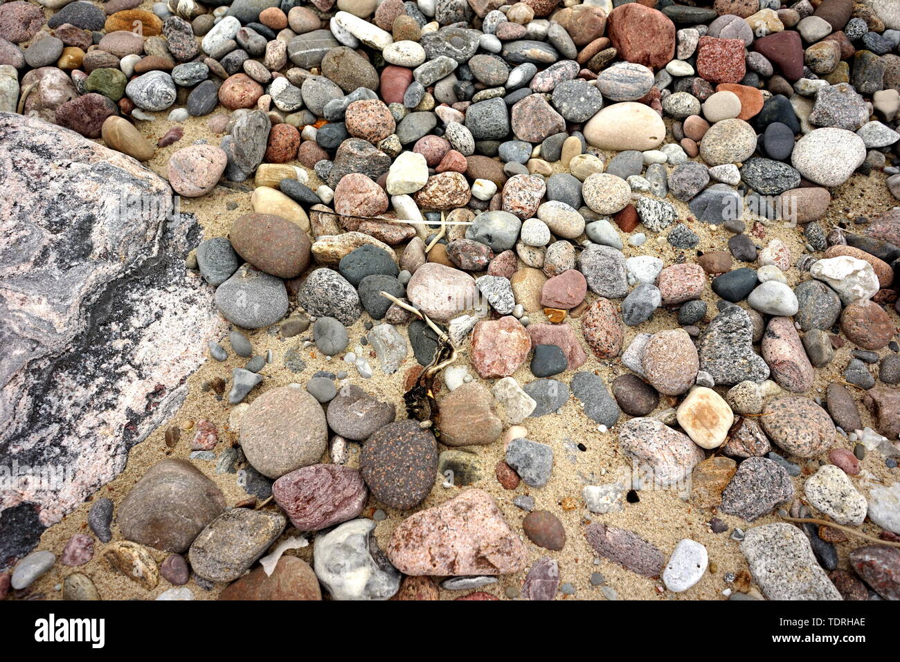 Decorative Round Stones, Abstract Smooth Round Pebbles on a Beach ...