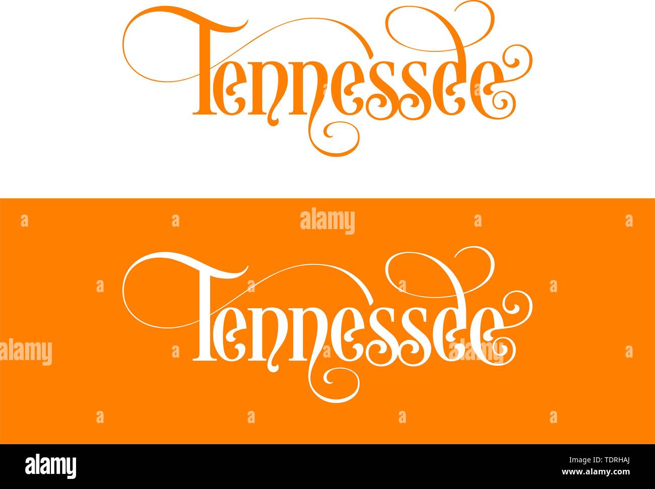 Typography of The USA Tennessee States Handwritten Illustration on ...