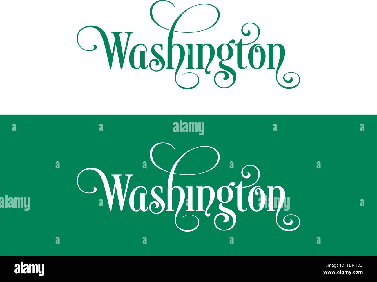 Typography of The USA Washington States Handwritten Illustration on ...