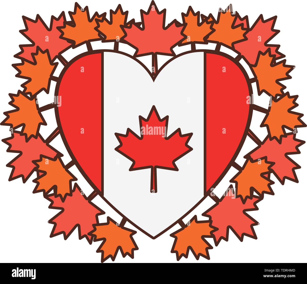 Maple leaf heart and canada symbol design Stock Vector Image & Art - Alamy