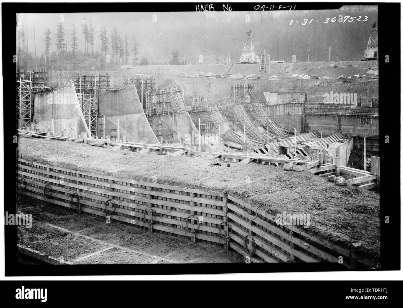 photographer unknown 31 January 1936 DOWNSTREAM TIMBER BULKHEAD CRIBS ...