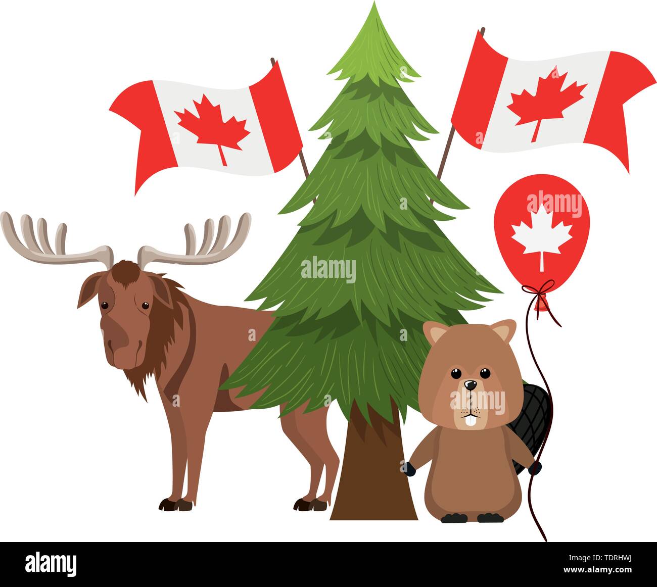 Beaver and moose animal of canada design Stock Vector Image & Art - Alamy