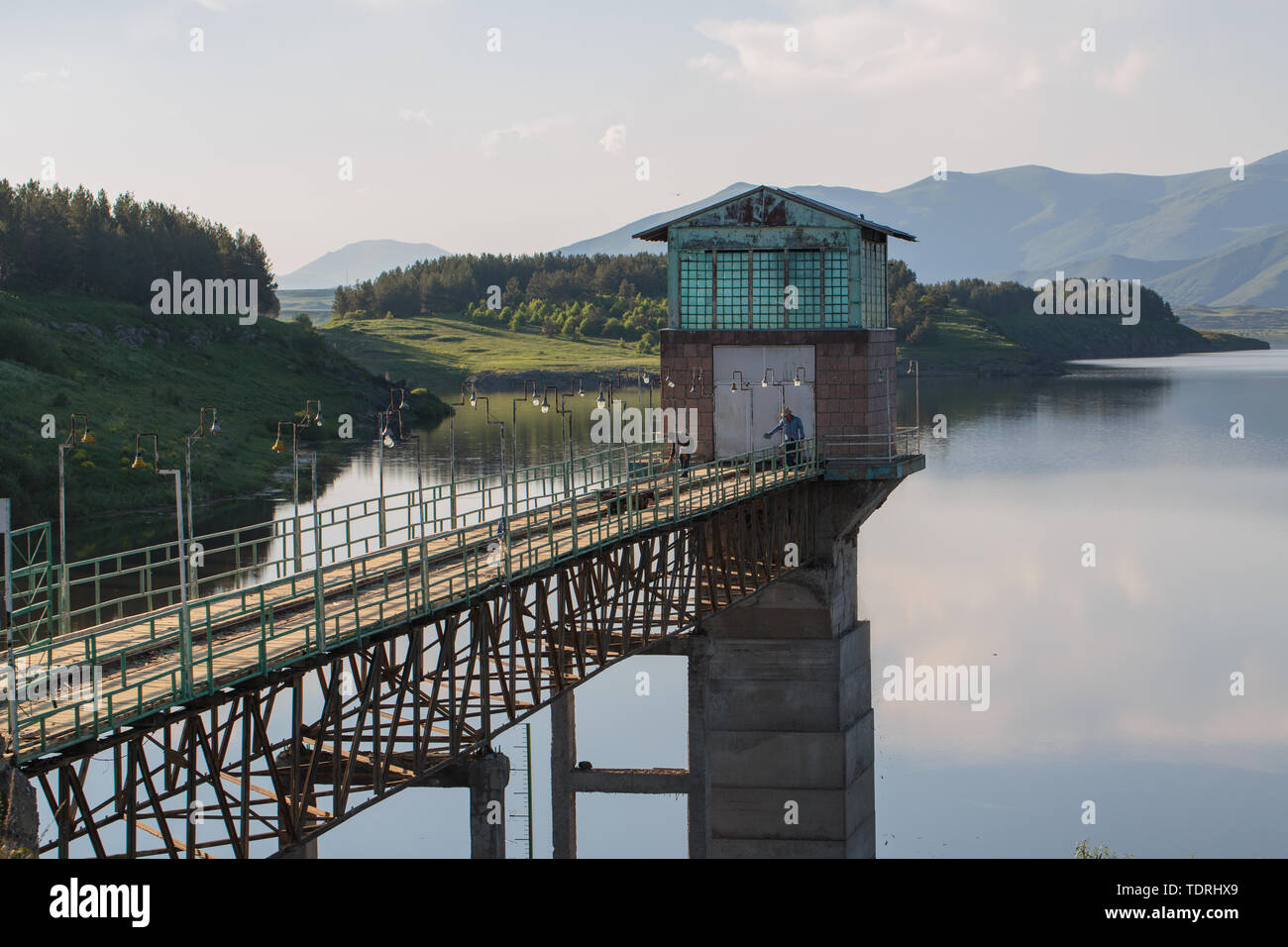 observation station on the lake in the daytime Stock Photo - Alamy
