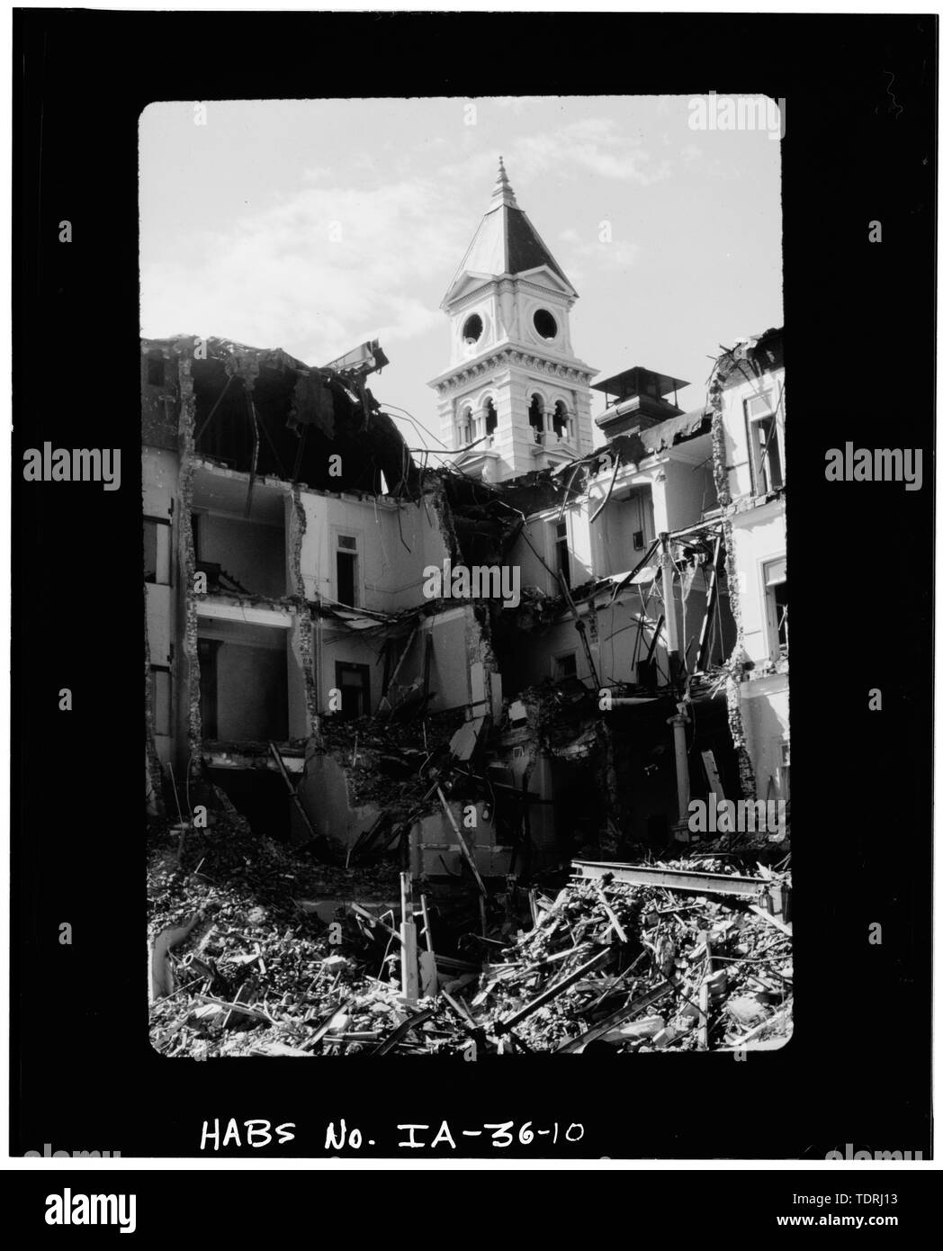 Demolition in progress Black and White Stock Photos & Images - Alamy