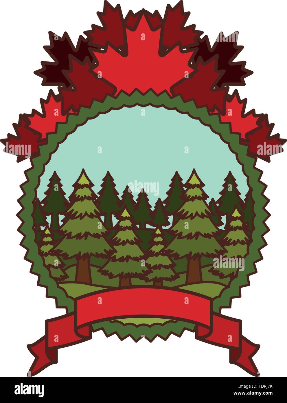 Pine tree label and canada symbol design Stock Vector Image & Art - Alamy