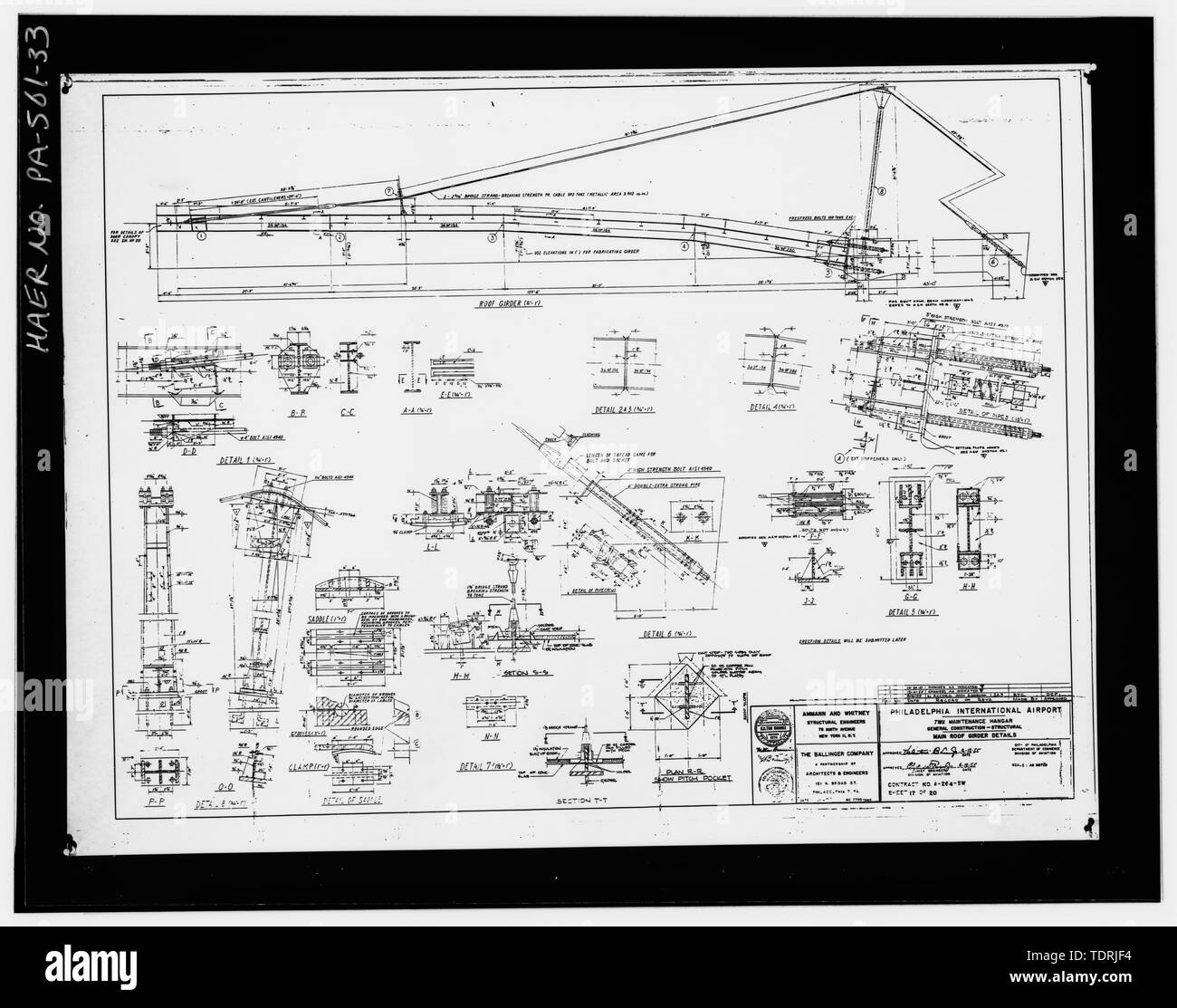 Photographic copy of Main Roof Girder Details (Ammann and Whitney and ...