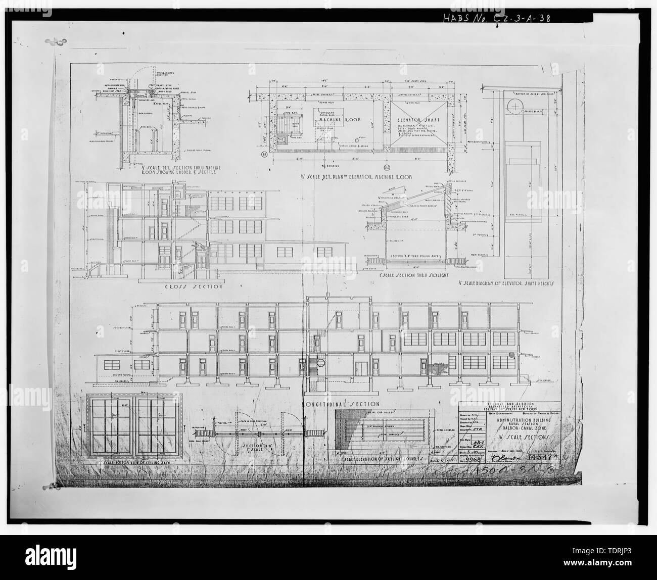 Photographic copy of architectural drawing (original drawing located at ...