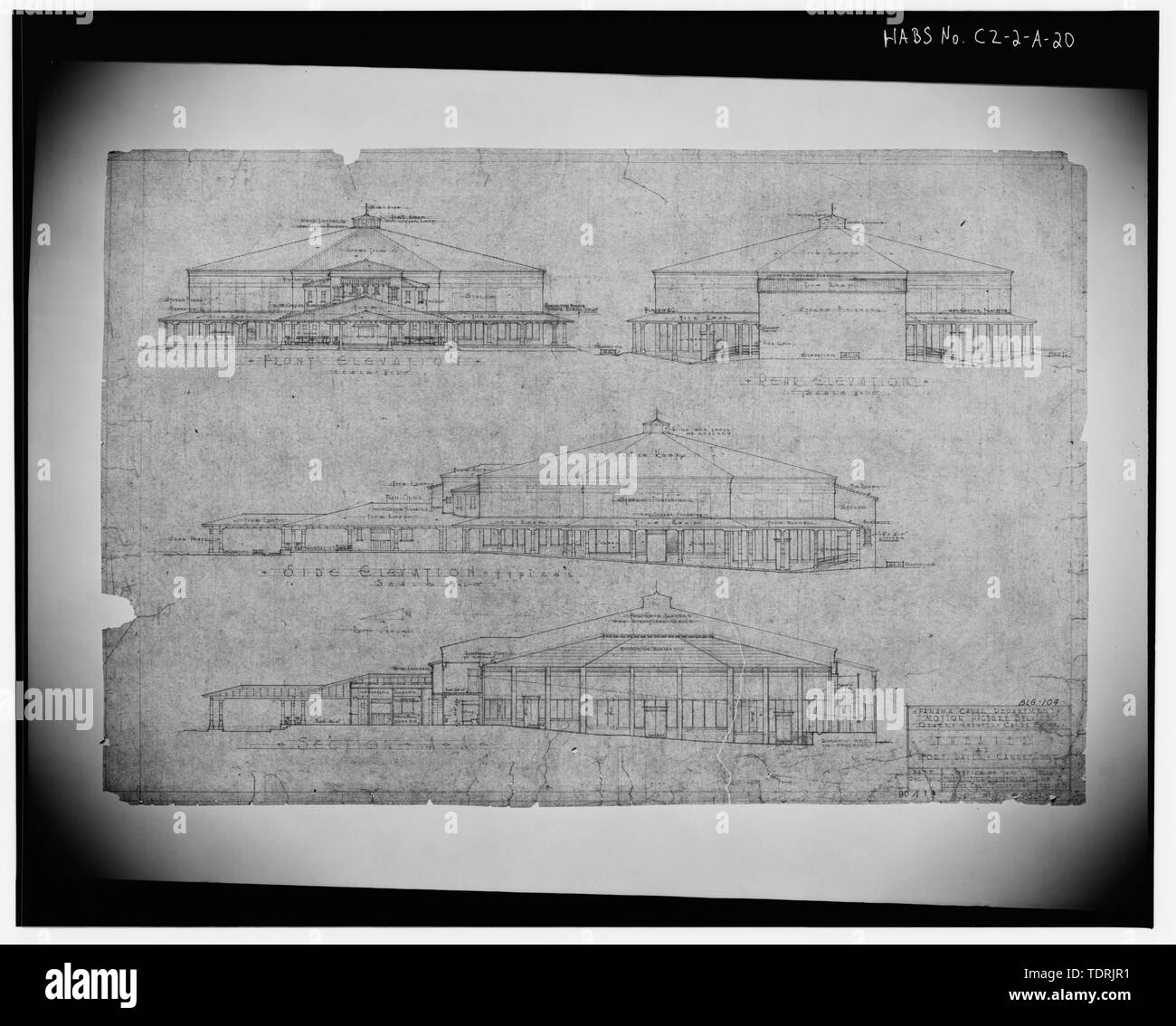 Photographic copy of architectural drawing (original drawing located in ...