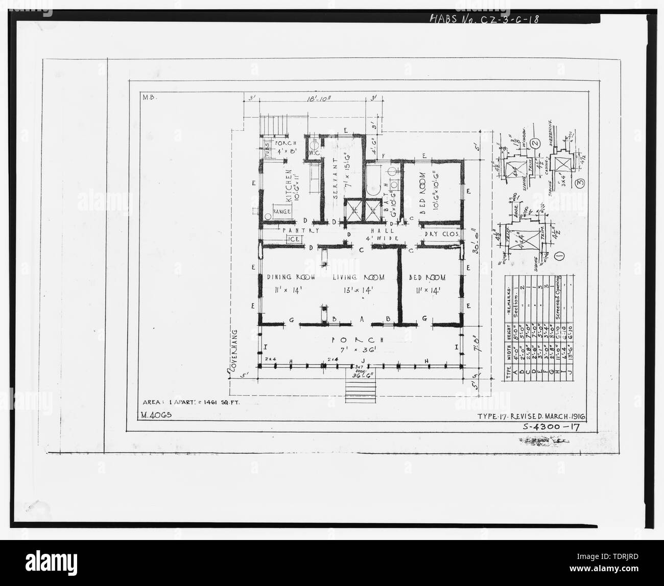 Photographic copy of architectural drawing (original drawing located in ...
