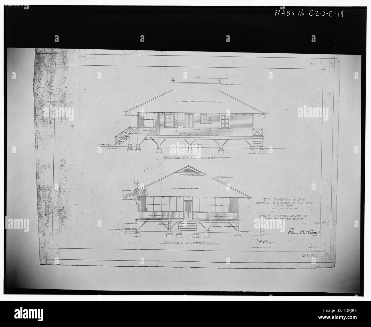 Photographic copy of architectural drawing (original drawing located in ...