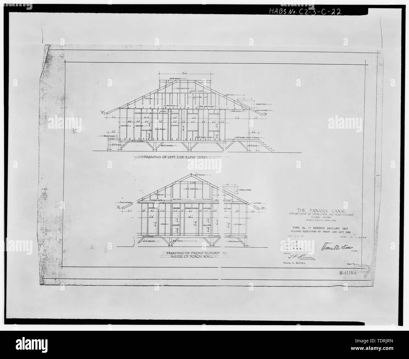 Photographic copy of architectural drawing (original drawing located in ...