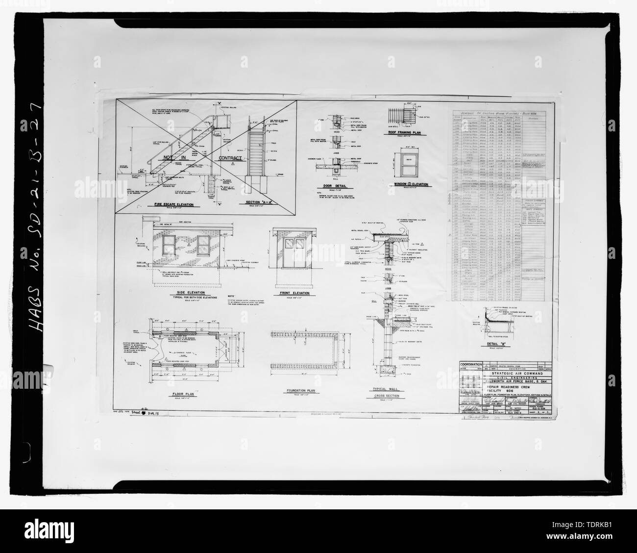 Photographic copy of construction drawing dated November 6, 1971. Floor ...