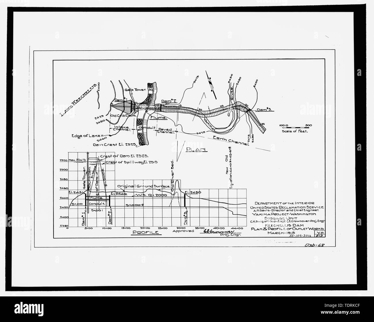 Photographic copy of construction drawing, U.S. Reclamation Service ...