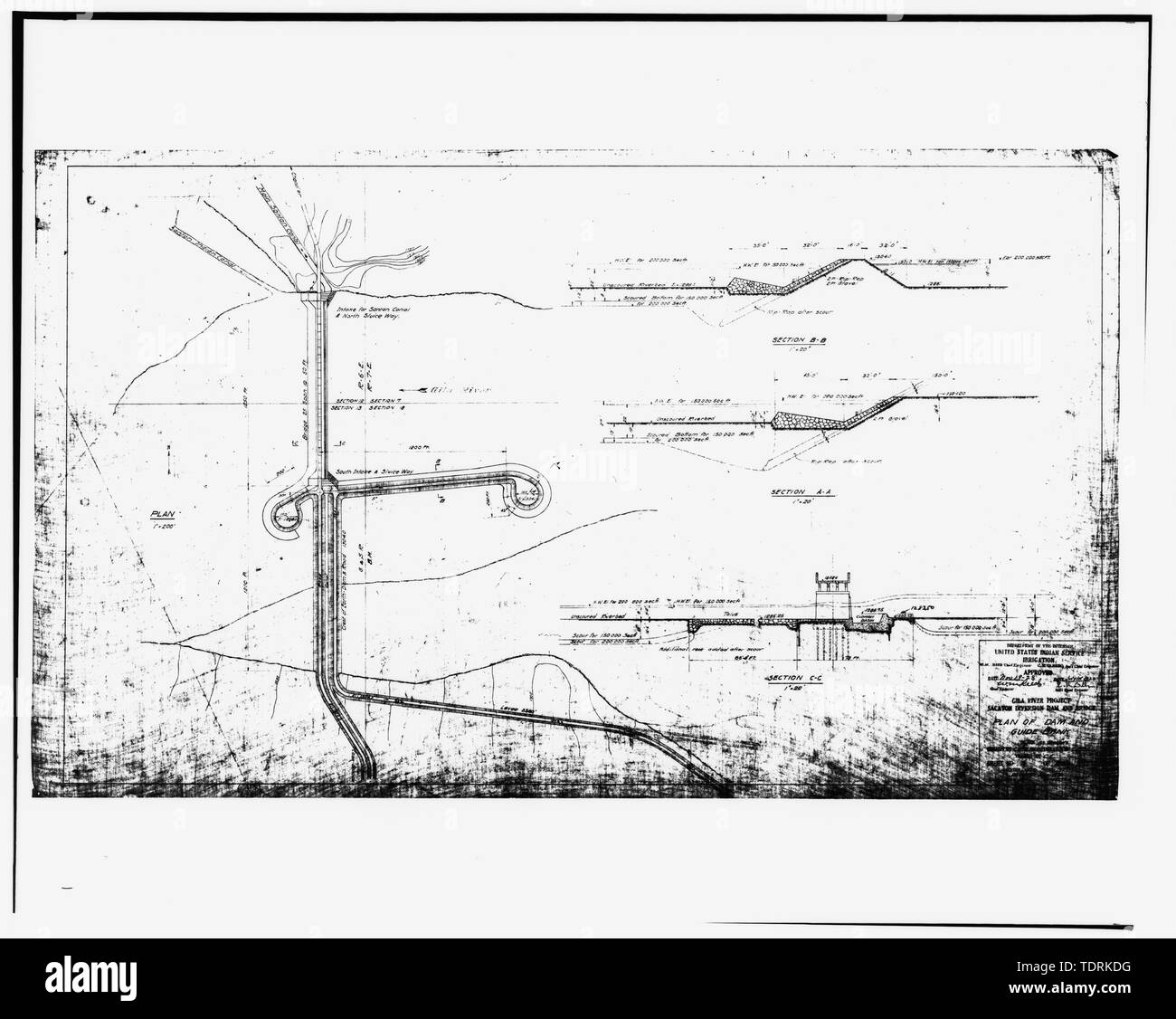 Photographic copy of construction drawing, dated August 1922, corrected ...