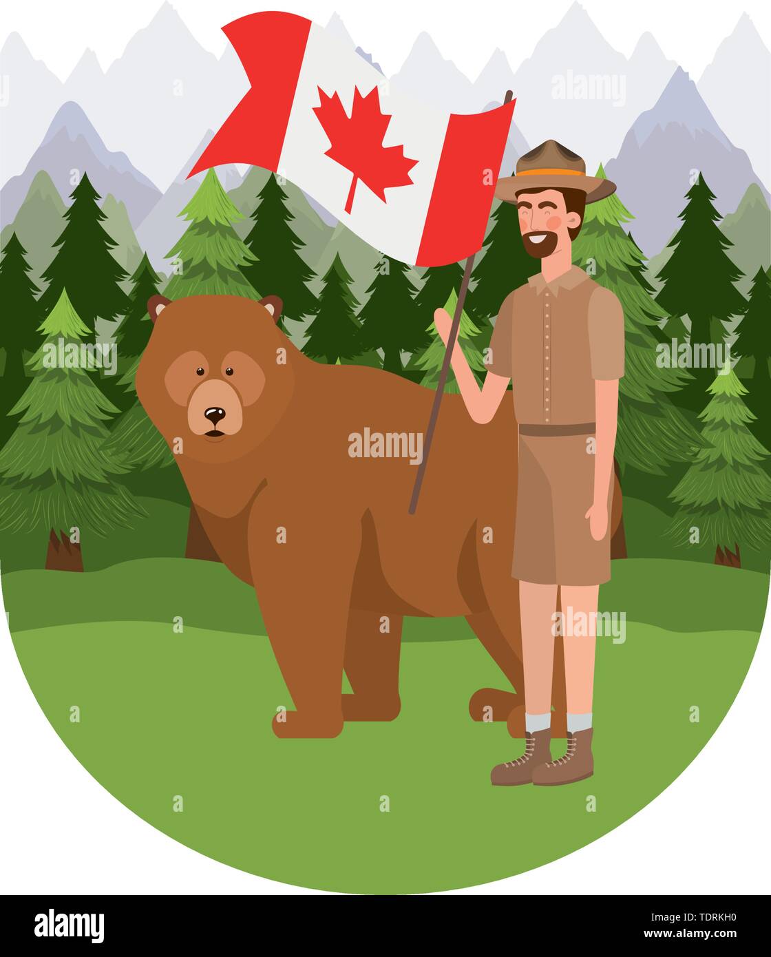 Bear forest anima and rangerl of canada design Stock Vector Image & Art ...