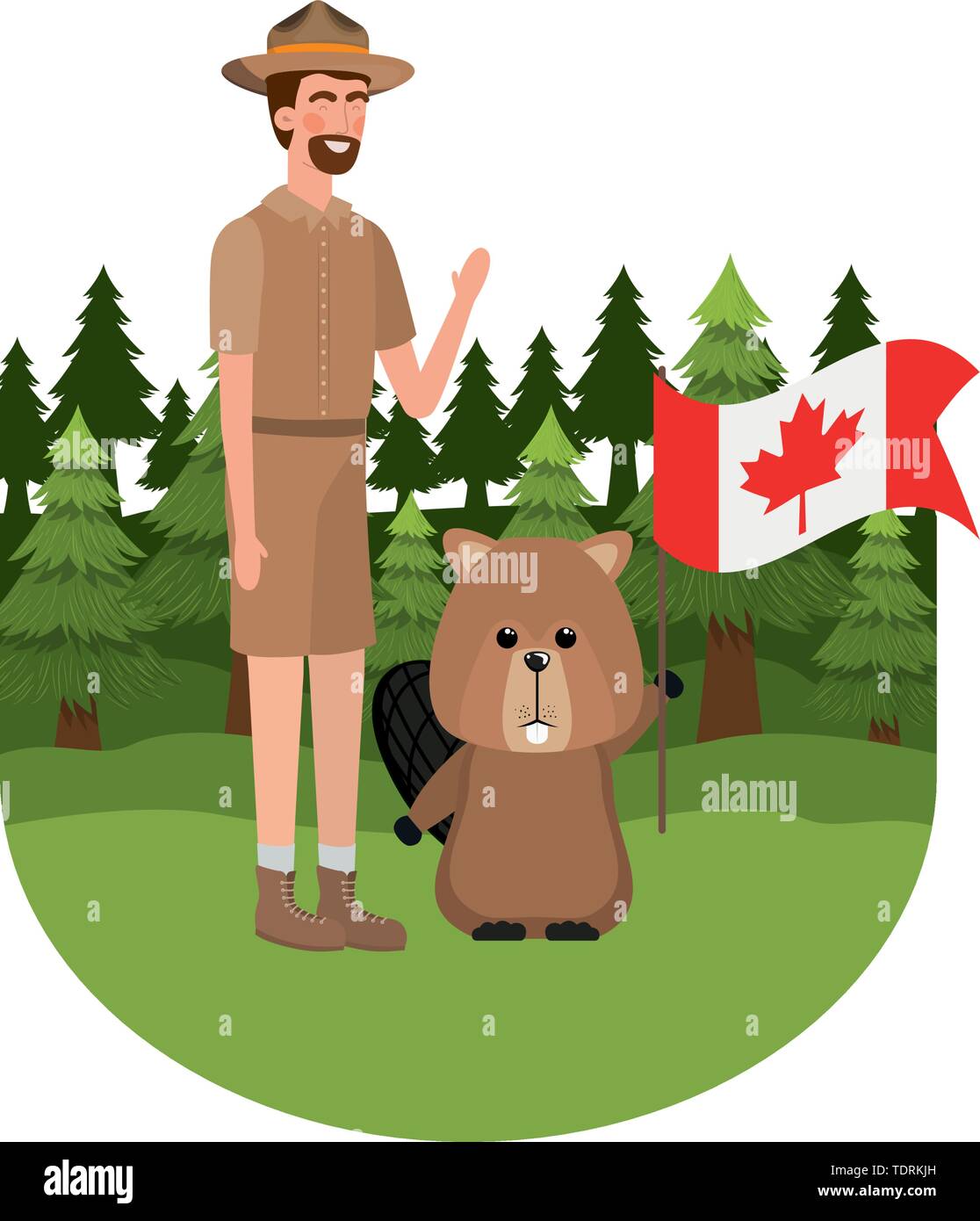 Beaver animal and ranger of canada design Stock Vector Image & Art - Alamy