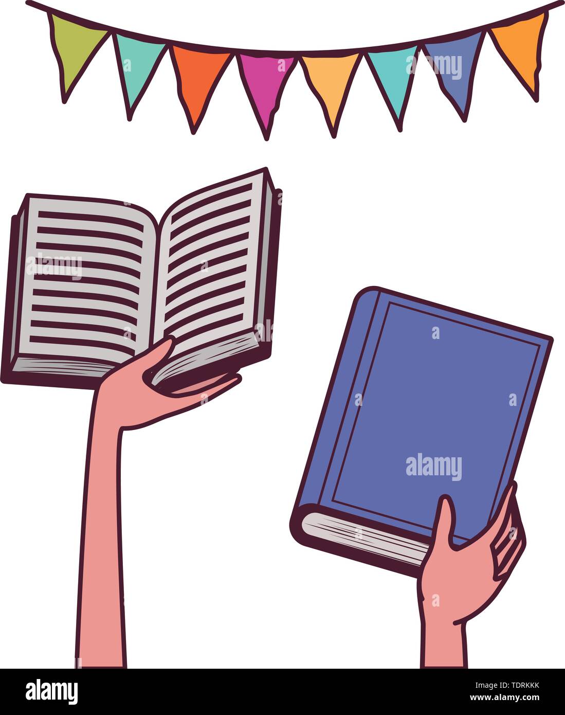 Group of books and hand design Stock Vector Image & Art - Alamy