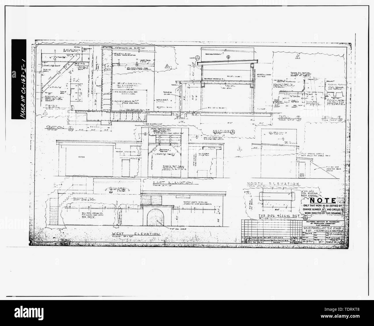 Photographic copy of engineering drawing showing elevations and ...