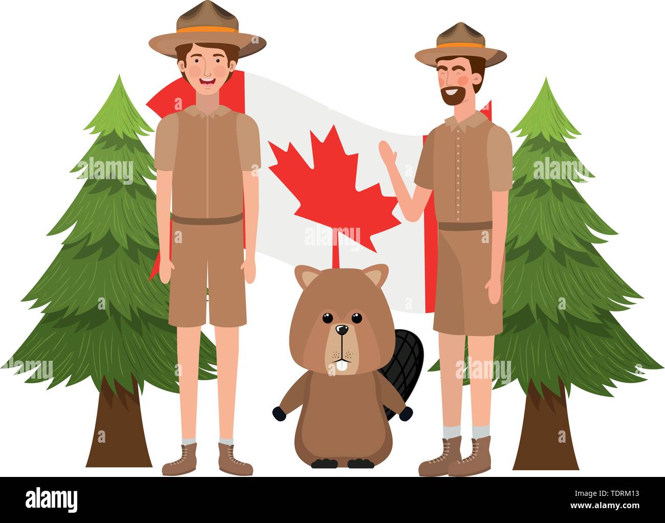 Beaver animal and ranger of canada design Stock Vector Image & Art - Alamy