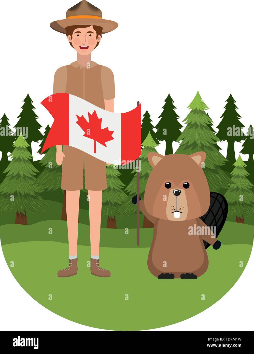 Beaver animal and ranger of canada design Stock Vector Image & Art - Alamy