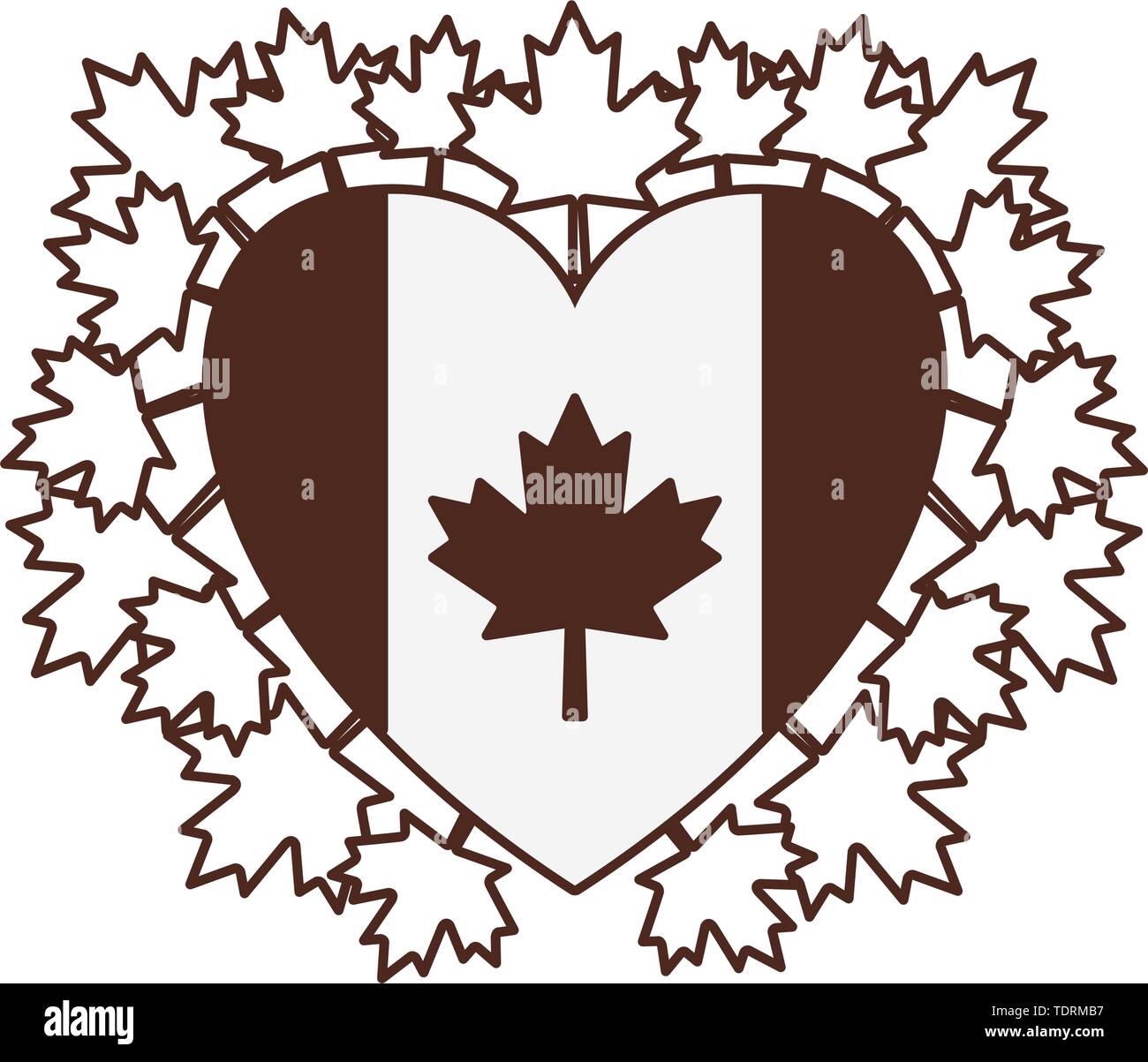 Maple leaf heart and Canada design Stock Vector Image & Art - Alamy