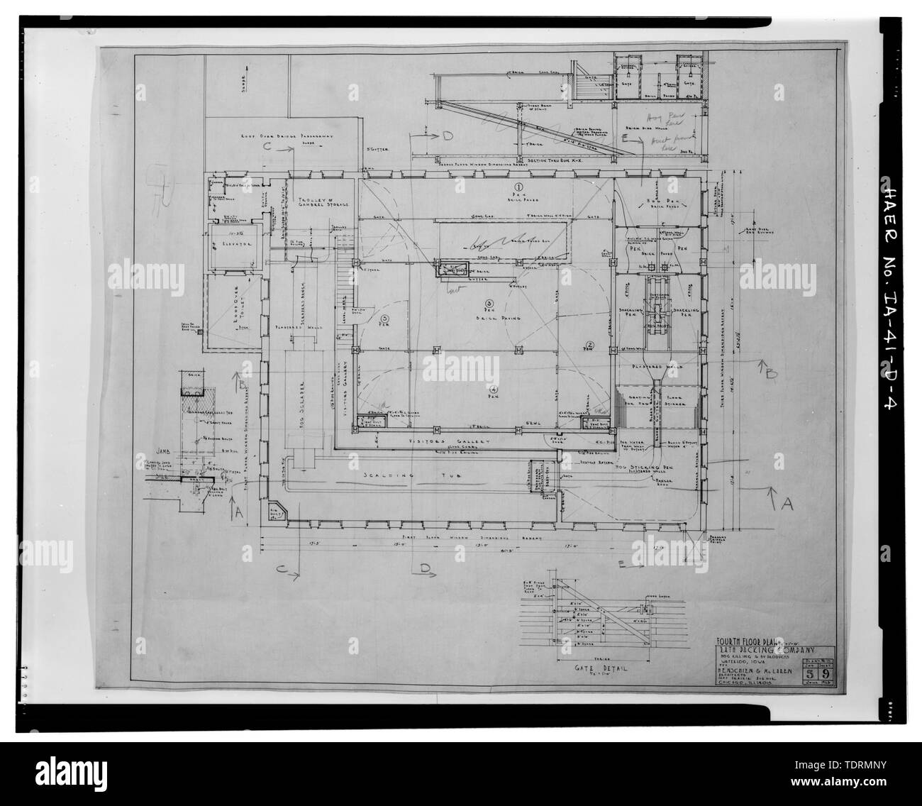 Photographic copy of ink-co-linen drawing dated 1923; Henschien and ...