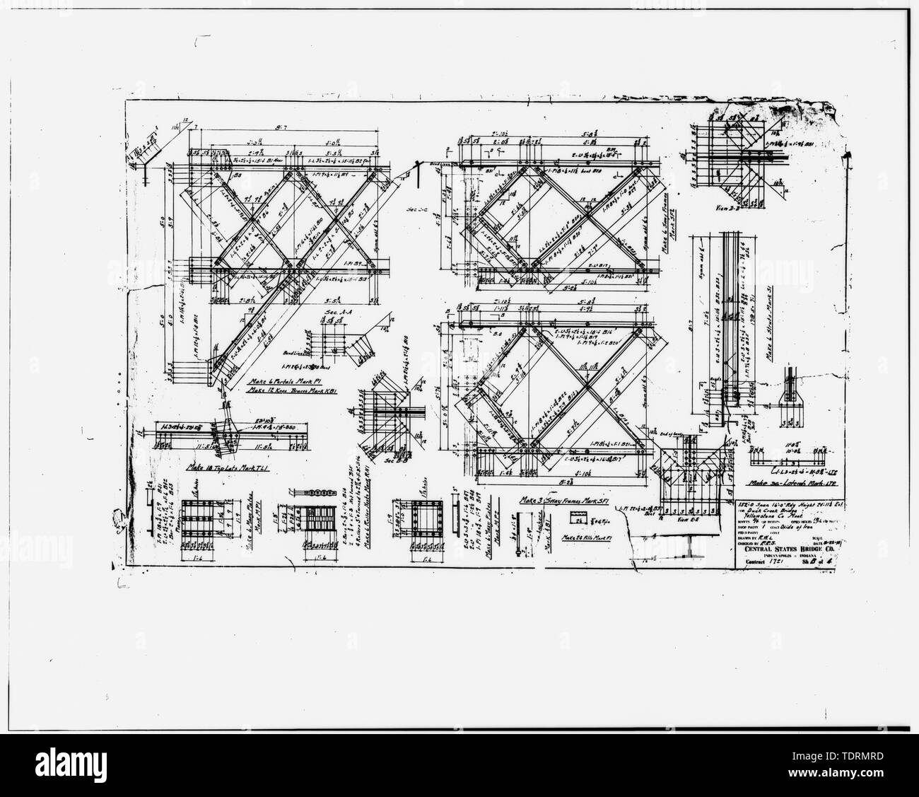 Photographic copy of microfilm of original shop drawing by the Central ...