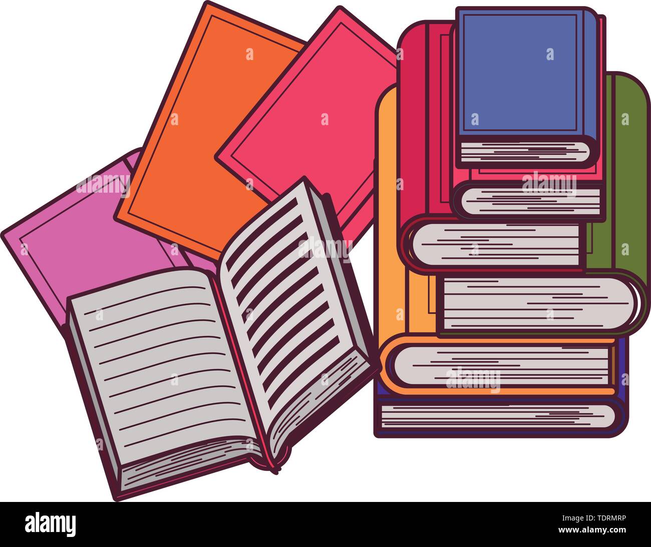 Group of books and hand design Stock Vector Image & Art - Alamy