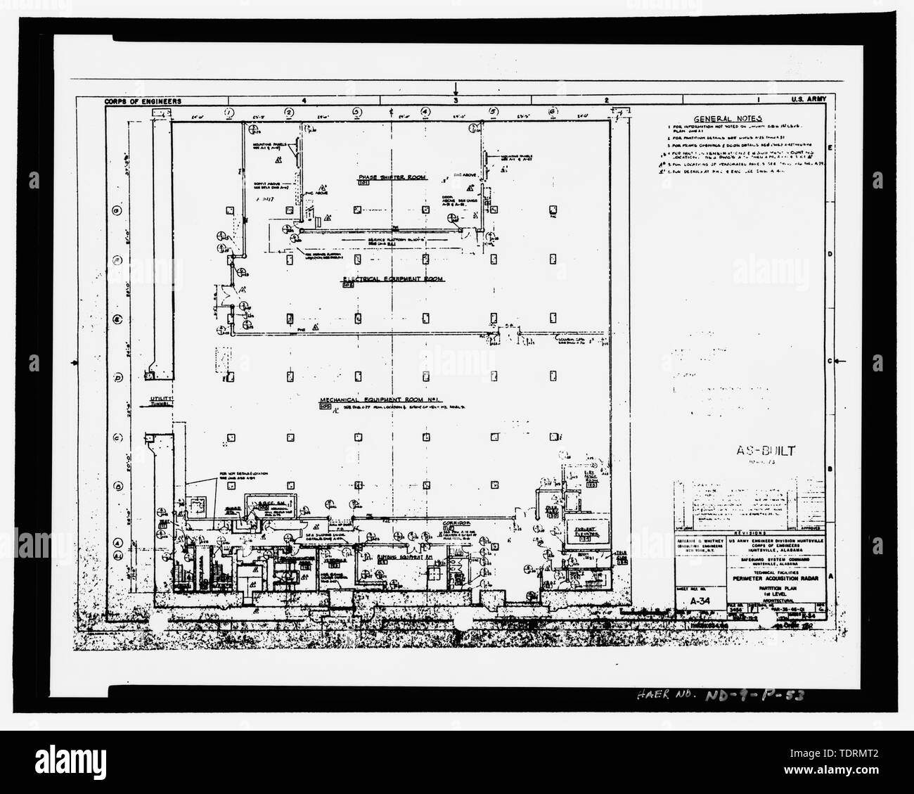 Photographic copy of original as-built drawing, dated 10 July 1973 ...