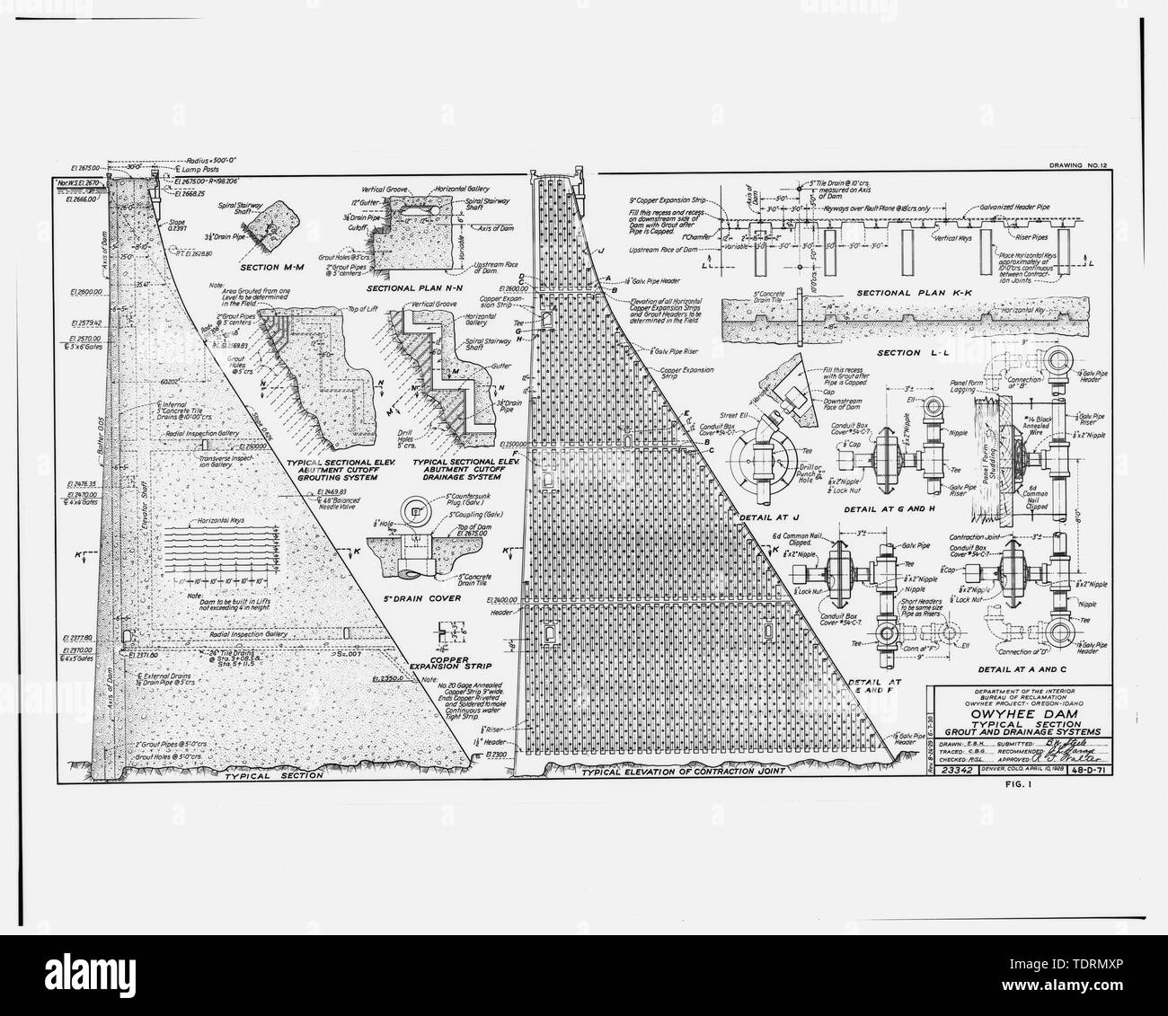 Photographic copy of original construction drawing dated April 10, 1928 ...