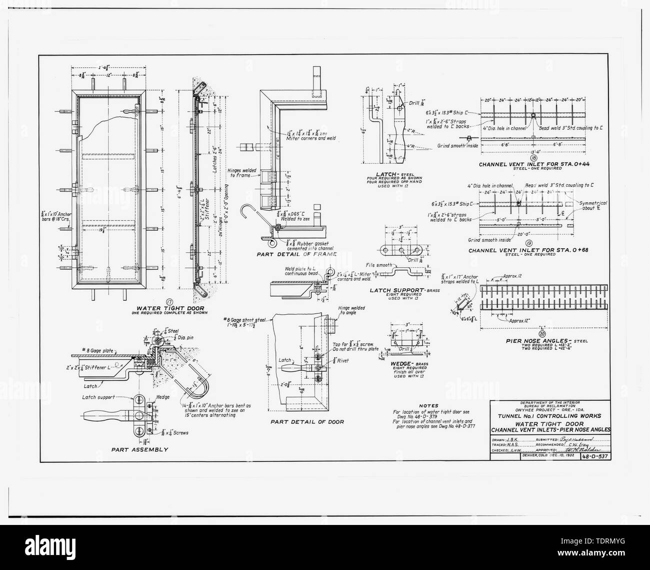 Photographic copy of original construction drawing dated December 10 ...