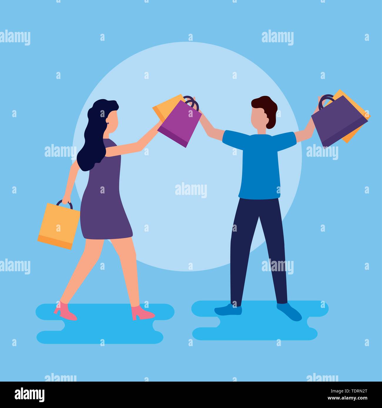 Man carry shopping bags Stock Vector Images - Alamy