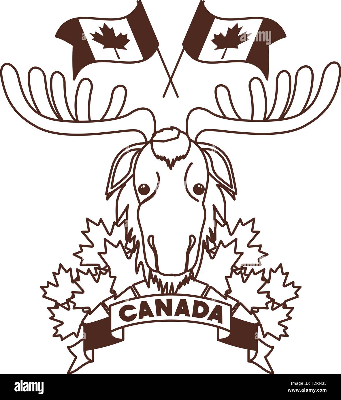 Moose forest animal of canada design Stock Vector Image & Art - Alamy