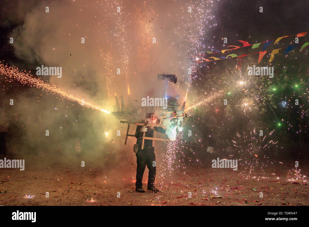 Spring Festival folklore fire tiger cannon Stock Photo - Alamy