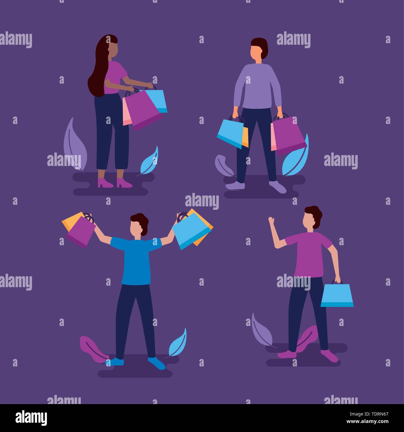 Happy girl bags holding Stock Vector Images - Alamy