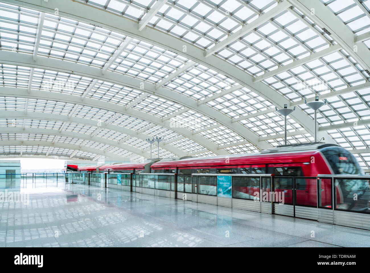 Express rail train at Beijing Capital Airport, China Stock Photo - Alamy
