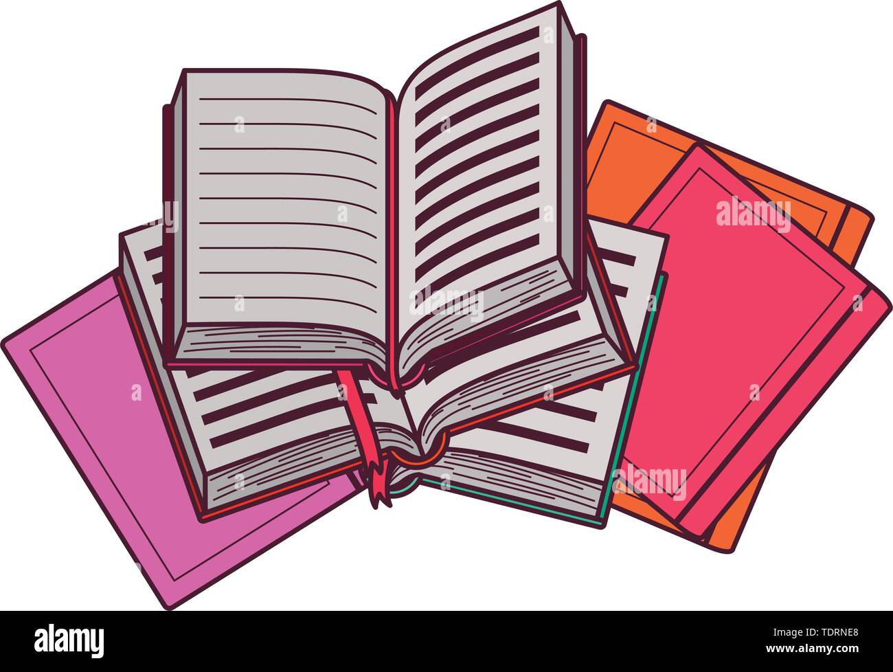 Group of books and hand design Stock Vector Image & Art - Alamy