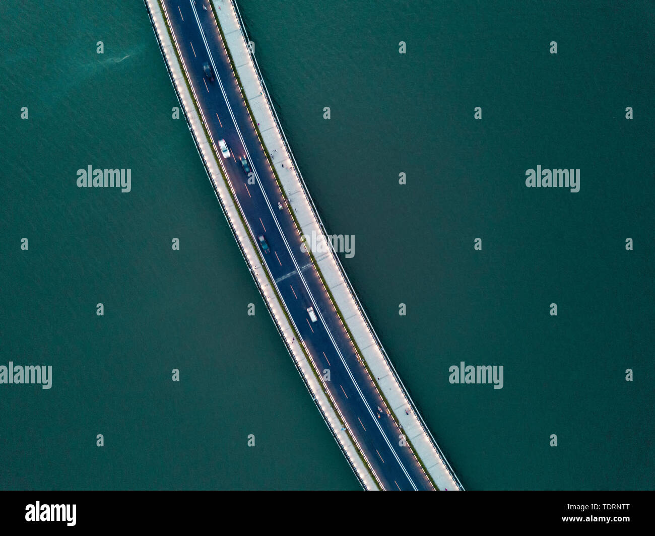 Aerial map of cross-sea bridge Stock Photo - Alamy