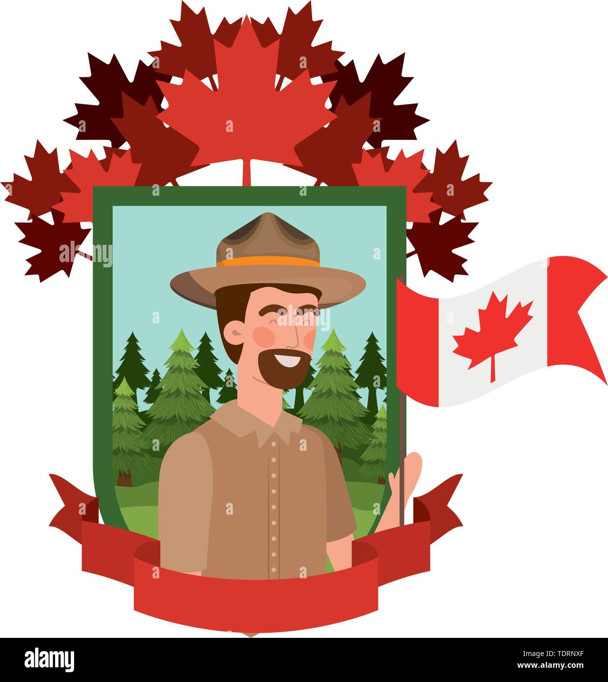 Forest ranger man cartoon design Stock Vector Image & Art - Alamy