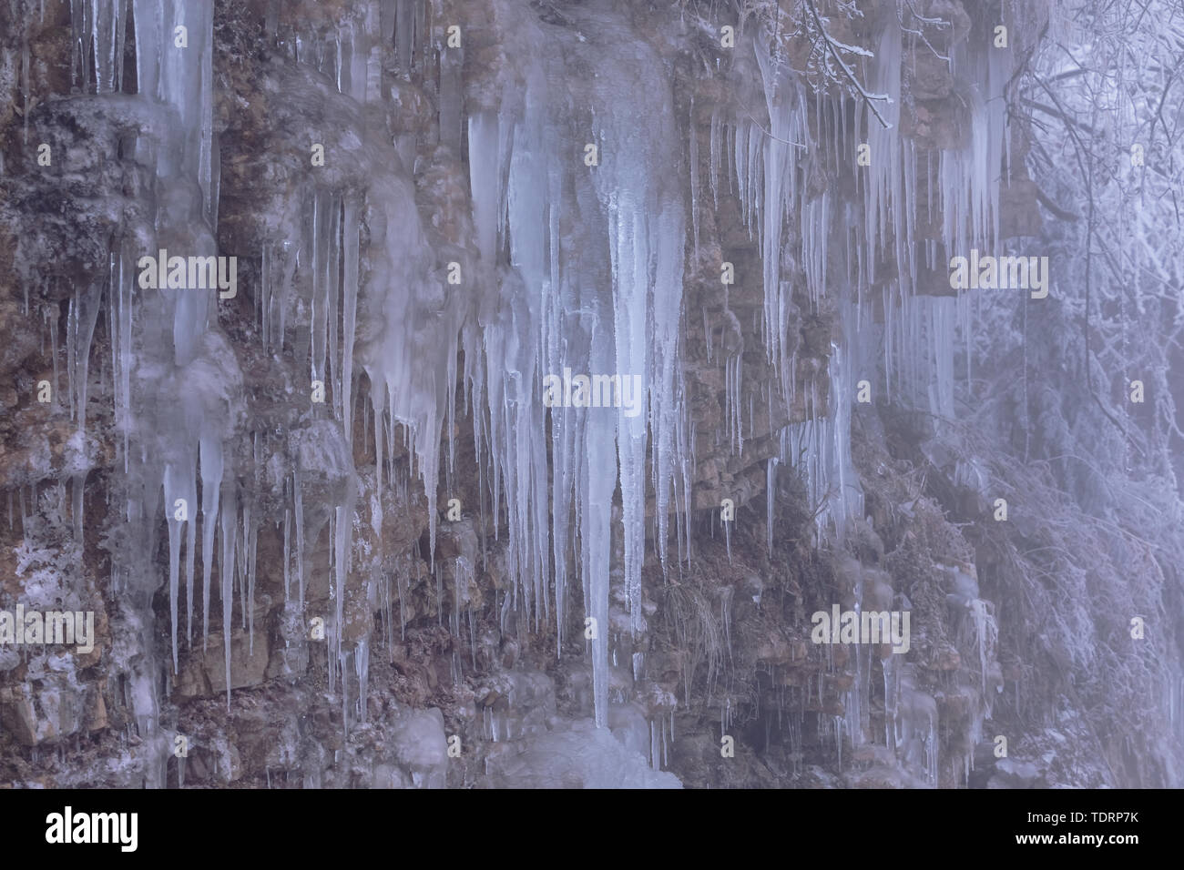 The ice hanging formed after freezing in Zhangjiajie Stock Photo - Alamy