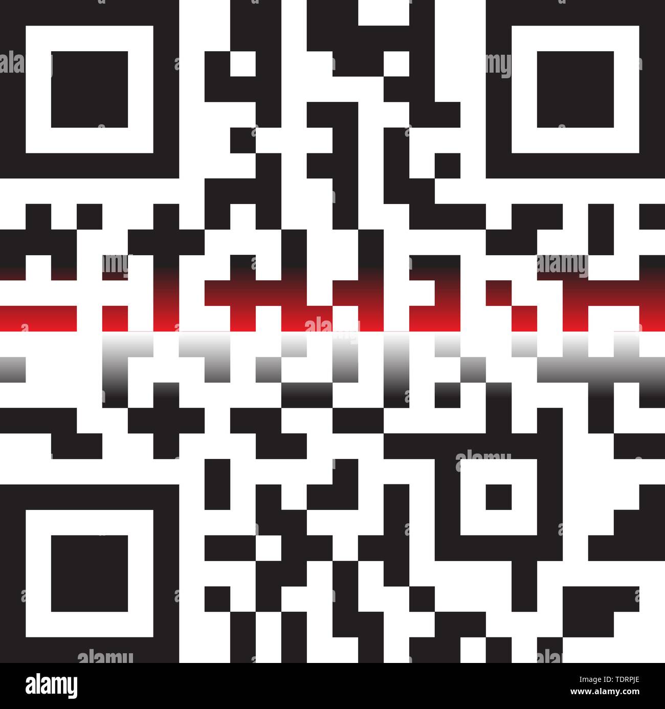 Modern Simple QR Code With Laser Light in Vector Illustration Isolated ...