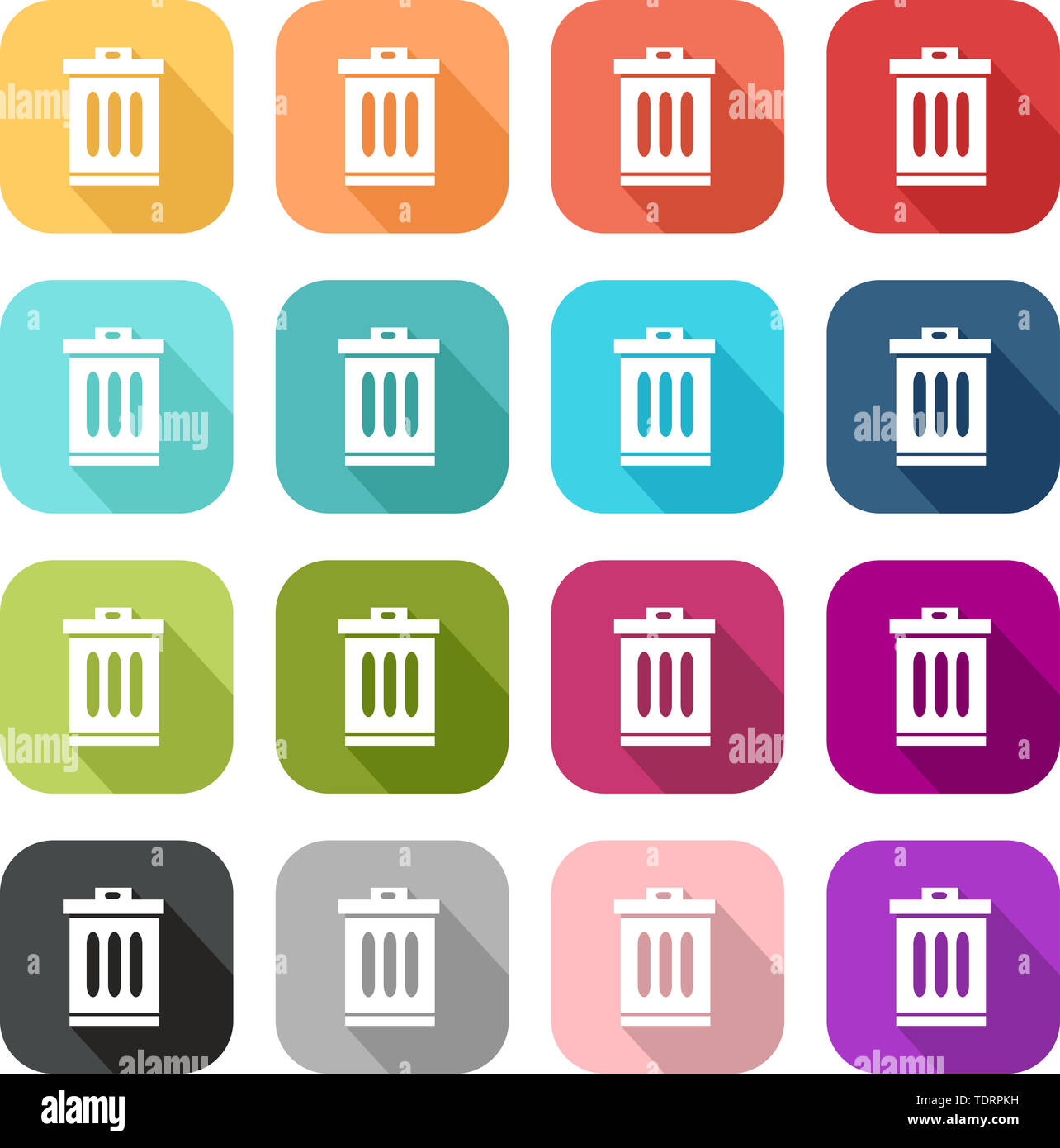 Coloured waste bin icons Stock Photo - Alamy