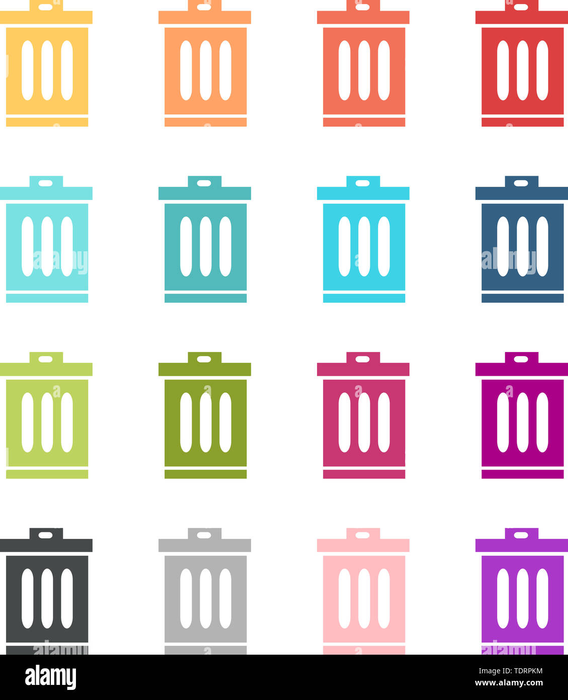 Coloured waste bin icons Stock Photo - Alamy