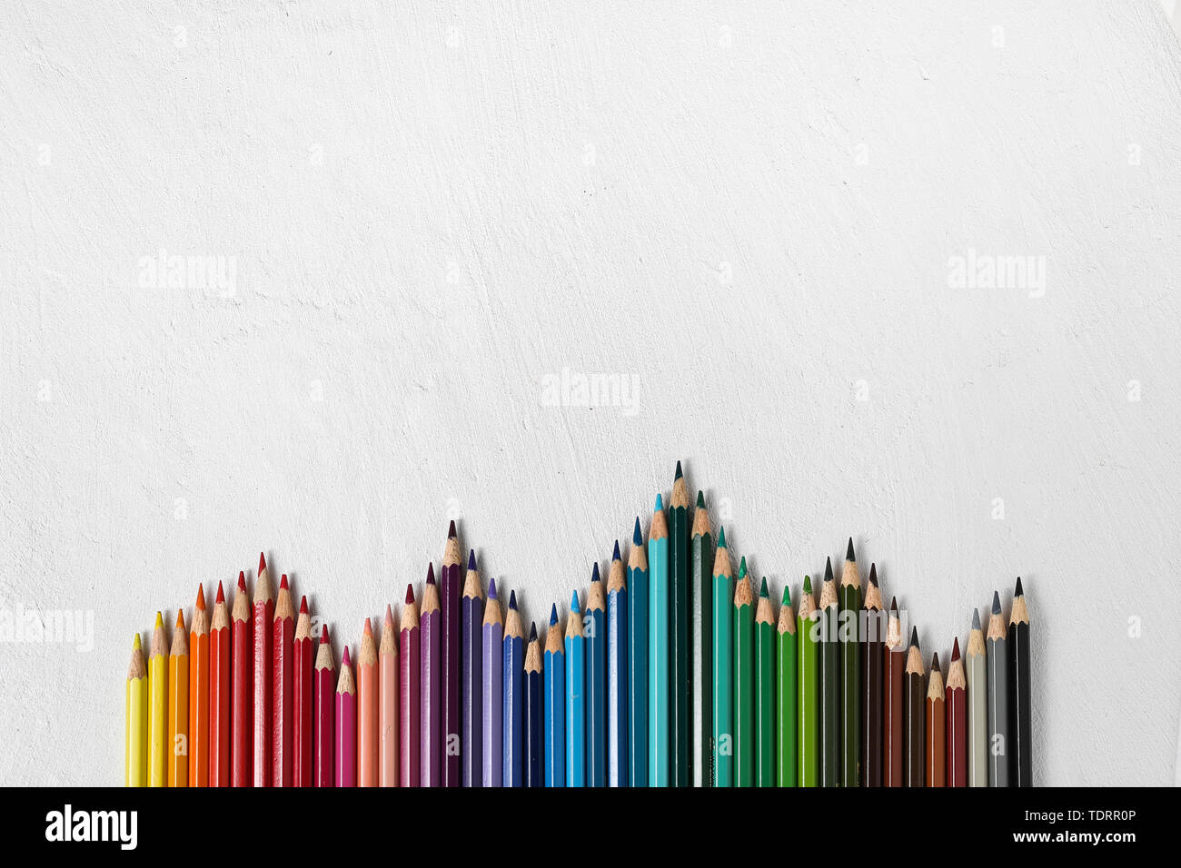 Colorful pencil on white background Stock Photo - Alamy