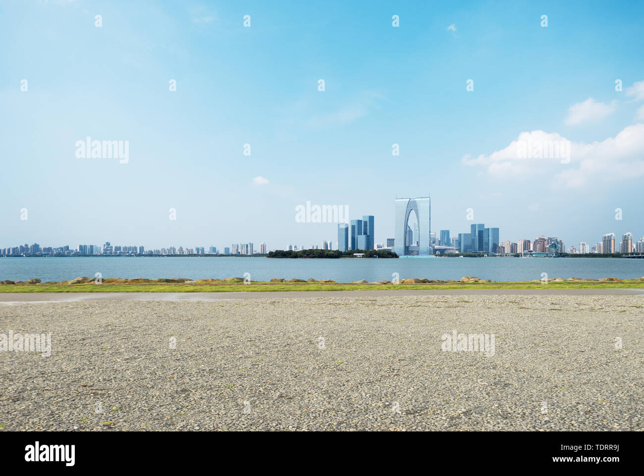 Empty ground with modern cityscape hi-res stock photography and images ...
