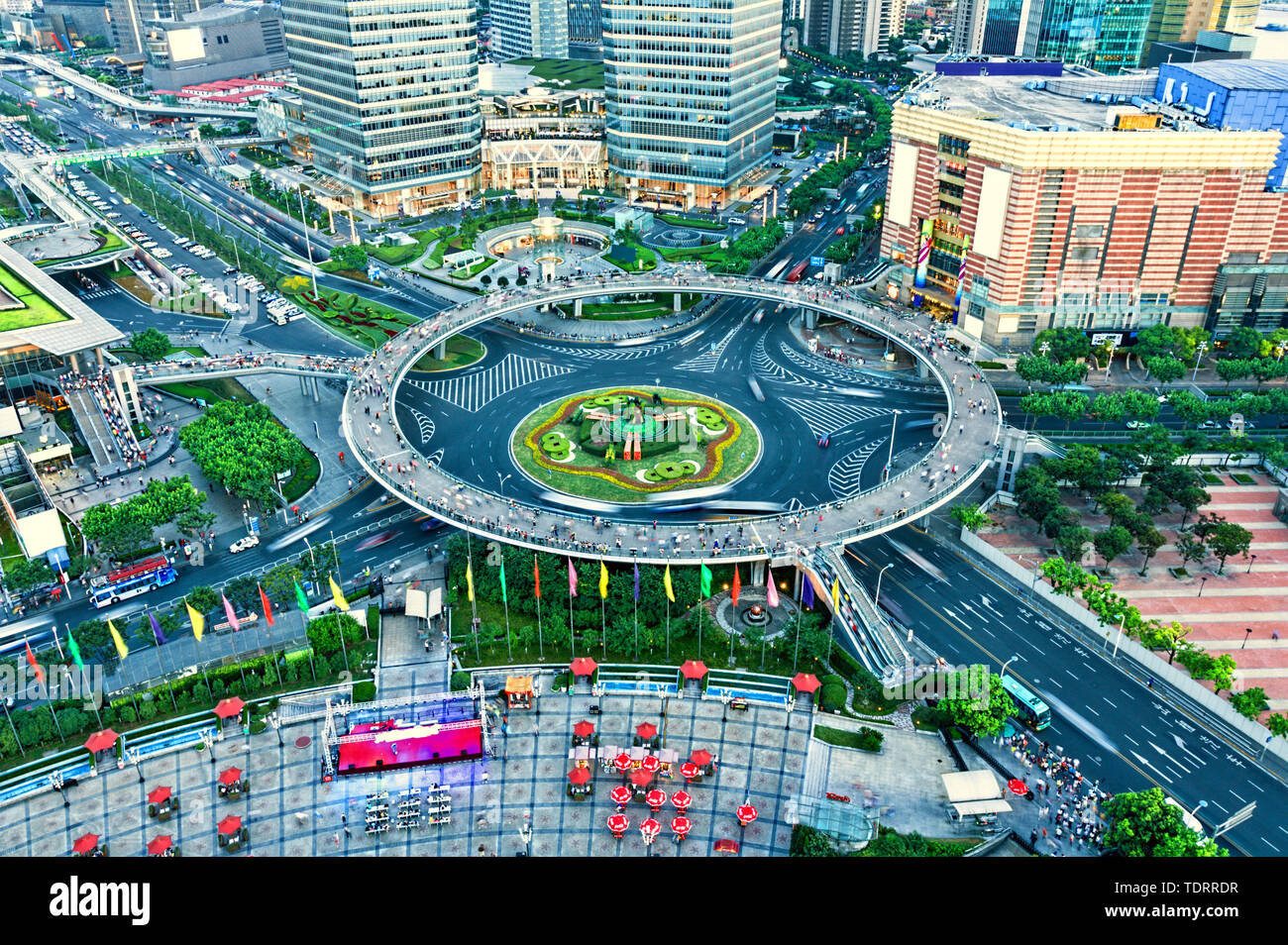 Aerial View Road Roundabout High Resolution Stock Photography and ...
