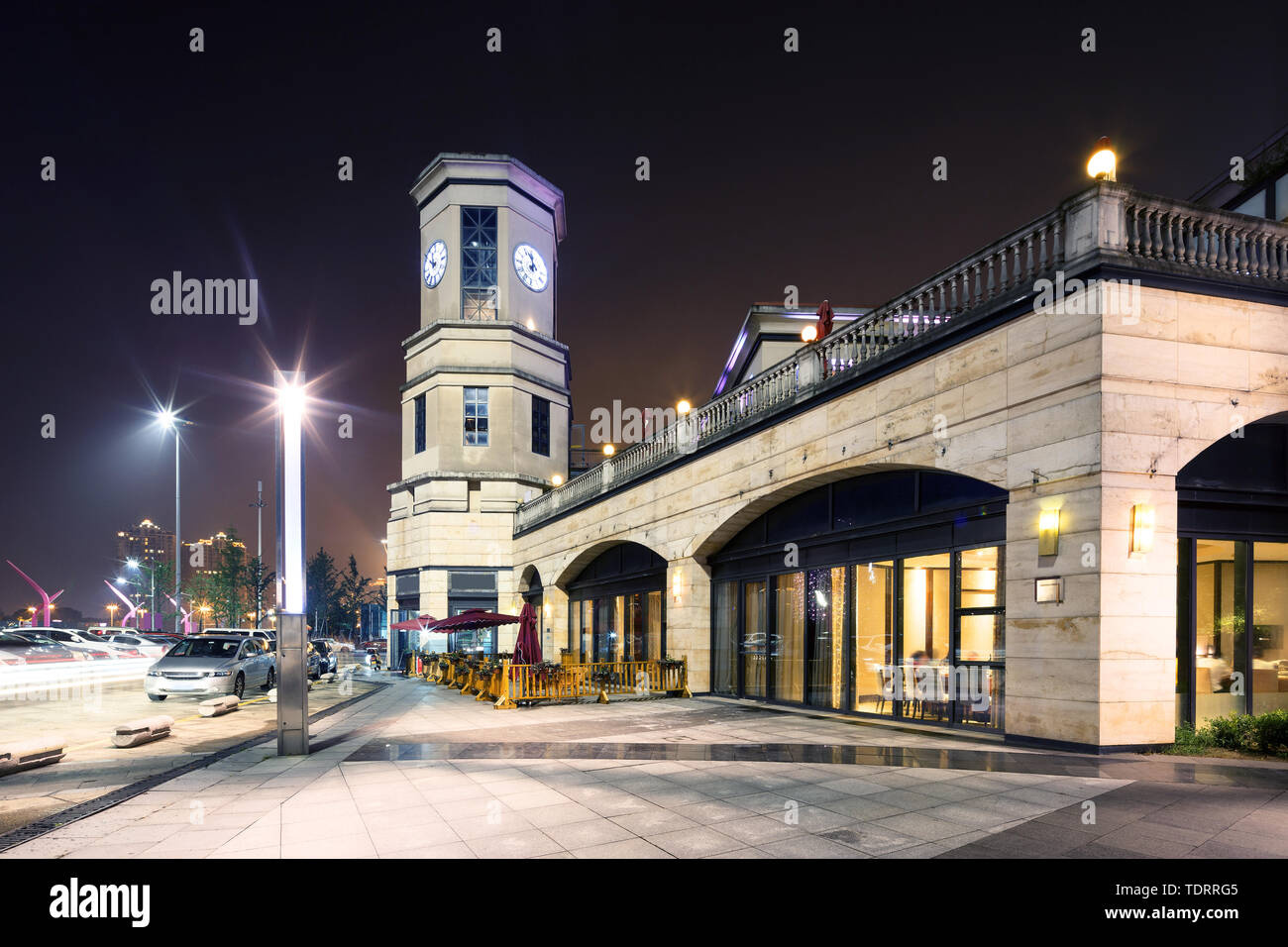 Exterior of a vintage shopping mall Stock Photo - Alamy