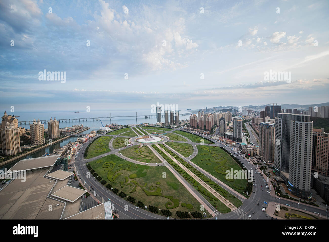 Modern city Dalian architecture Stock Photo - Alamy