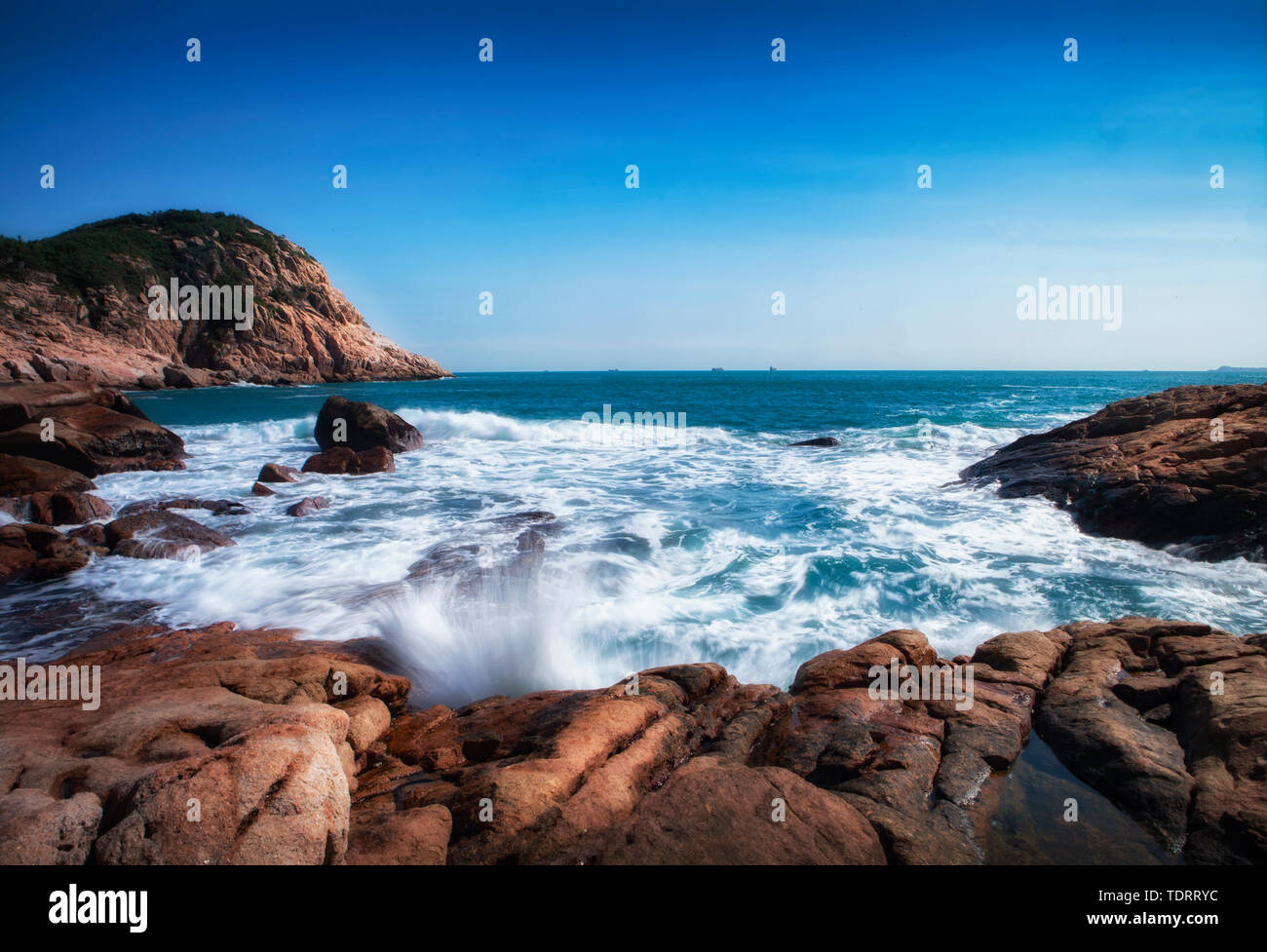Shek O, Hong Kong, a Mediterranean-style town with a blue sea and white ...